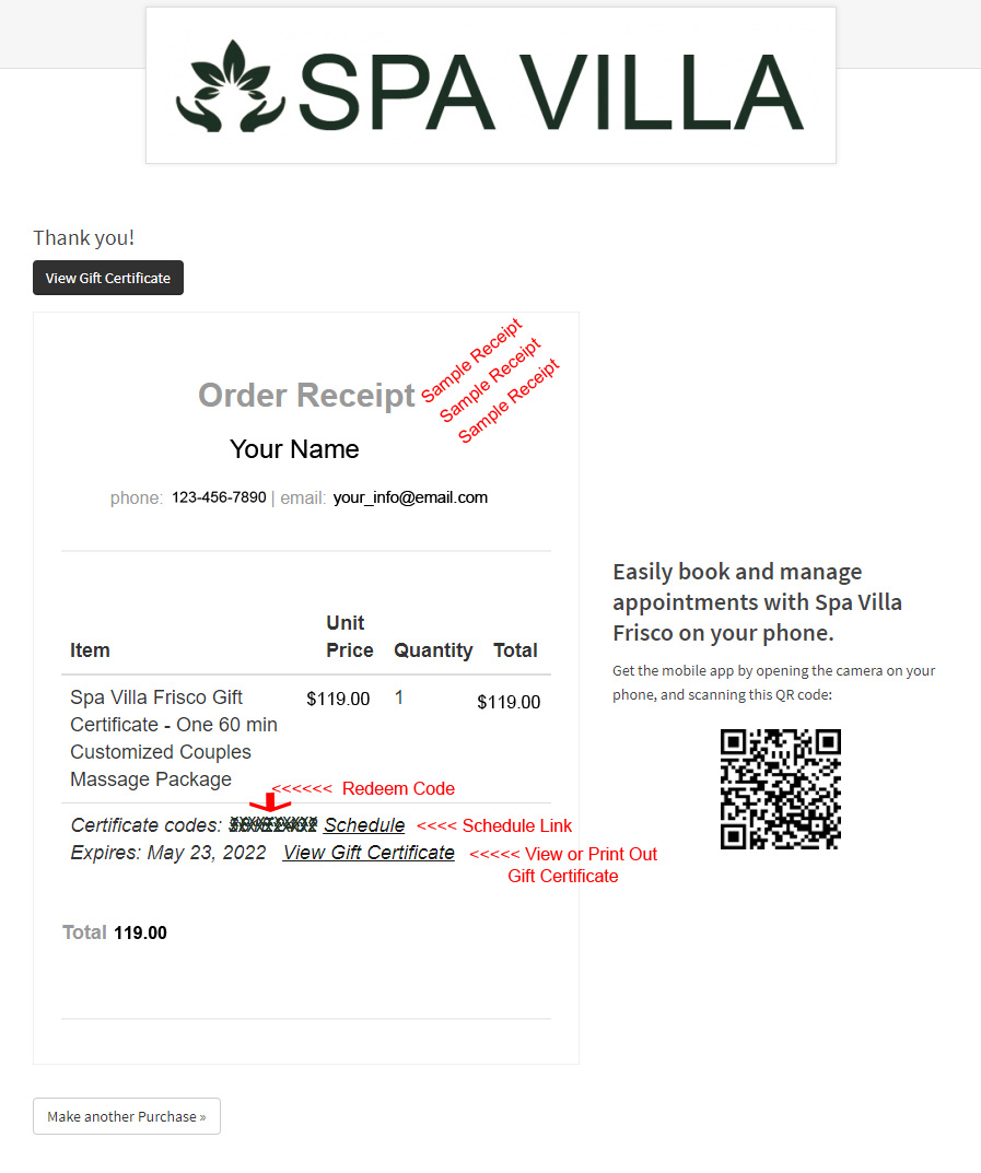 Gift Packages - SPA Mansion Frisco